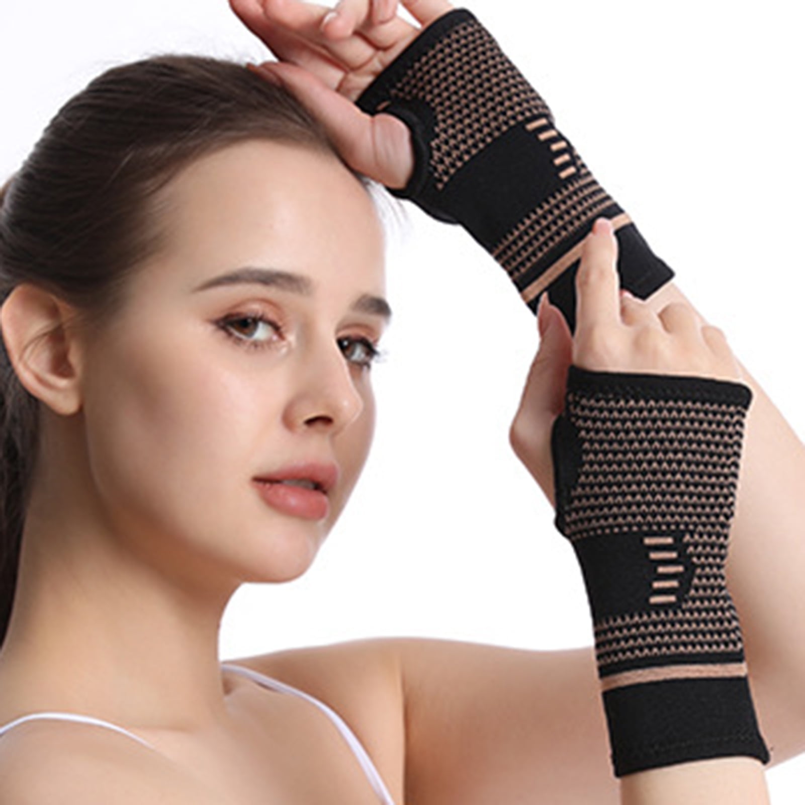 Travelwant 1Pair Compression Wrist Sleeve - Copper Infused Wrist ...