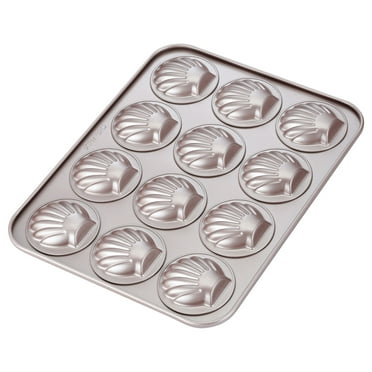CHEFMADE Madeleine Mold Cake Pan, 6-Cavity Non-Stick Spherical Shell ...