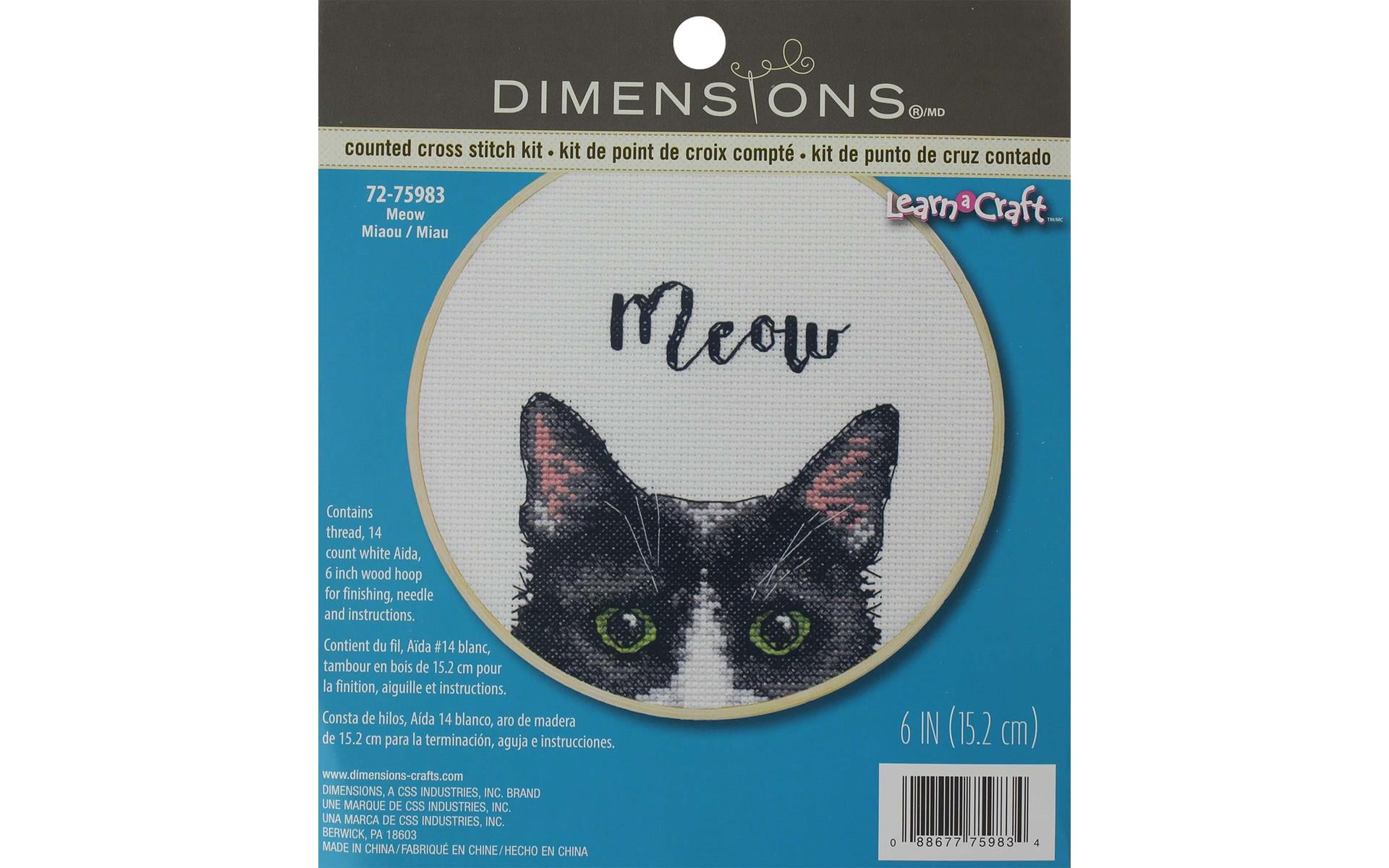 Craft Supplies & Tools Cross Stitch Dimensions Cross Stitch Kit Meow 72 ...