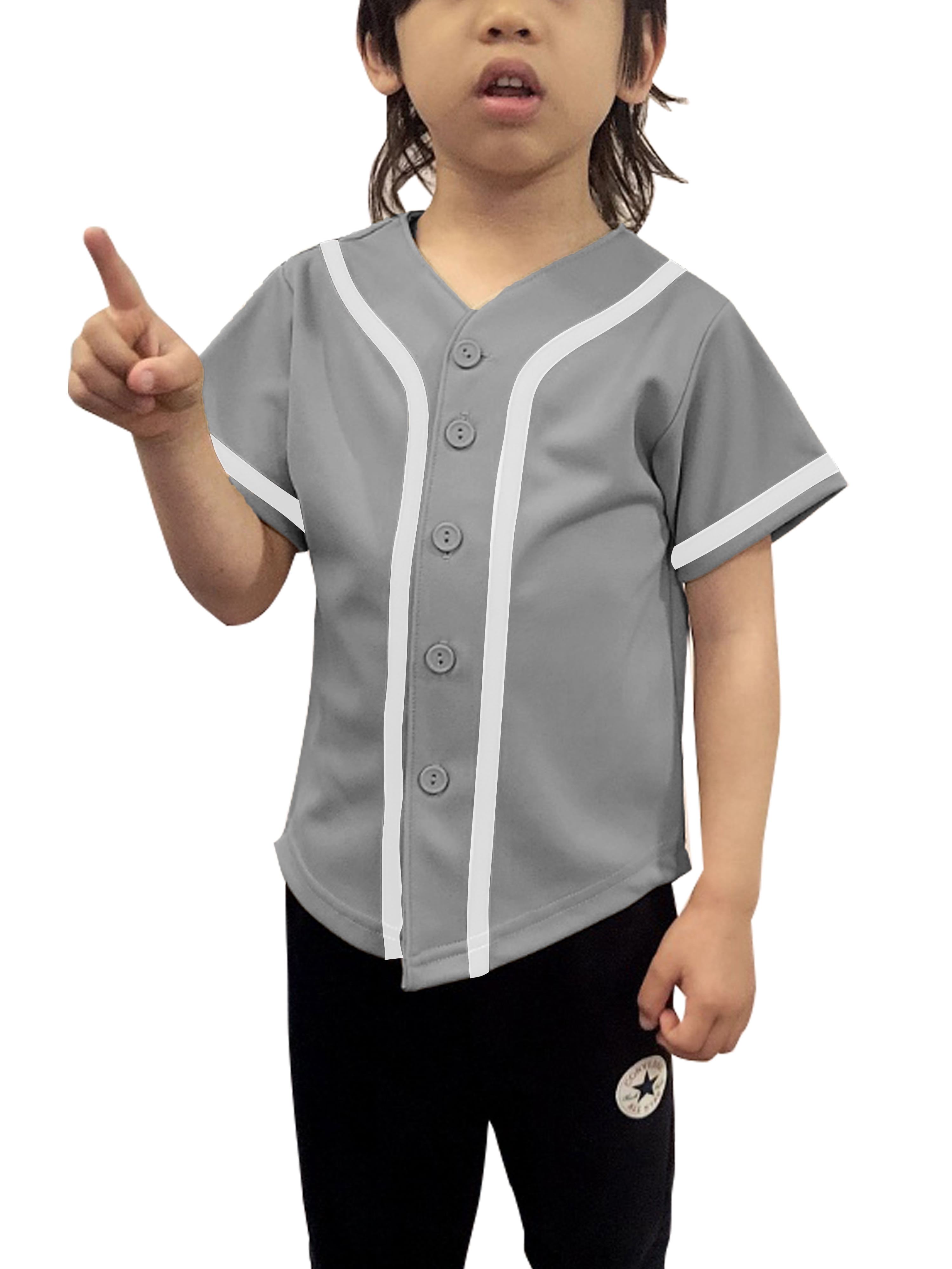 Lappel Kids Baseball & Softball Button Down Jersey for Children Sports ...