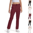 Boys Uniform Pants Girls Regular Fit High Stretchy Flare Chino Pants ...