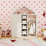 Costway Kids Costume Storage Closet Children Pretend Dresser with ...