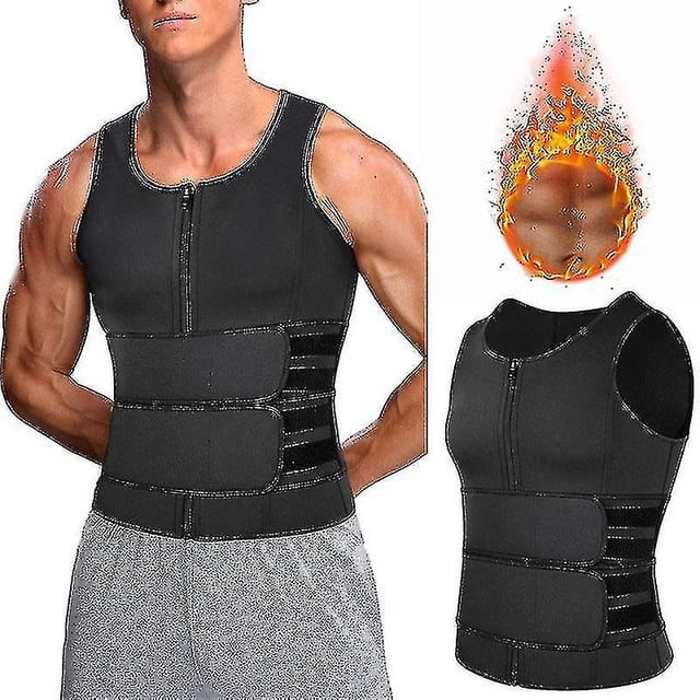 (M)Men Shapewear Waist Trainer Sweat Vest Workout Slimming Body Shaper ...