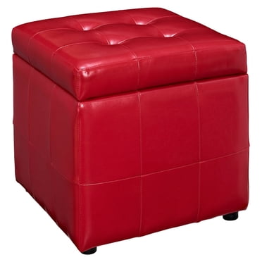 Vinyl Storage Ottoman, Multiple Colors - Walmart.com
