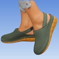 Army Green Ladies Wedge Sandals Openwork Breathable Thick Sole ...