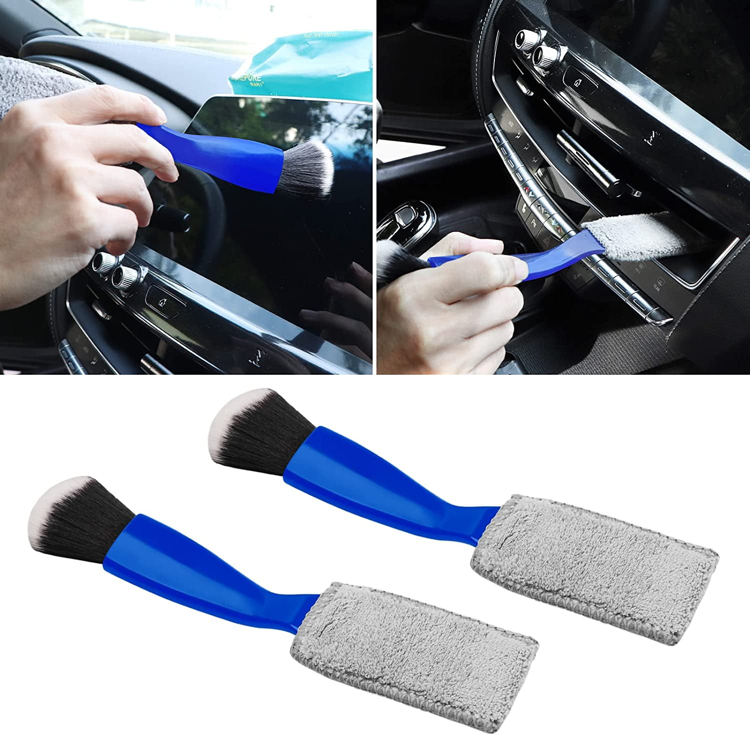 2Pack Double Head Brush for Car Clean,2 in 1 Car Duster for Detailing ...