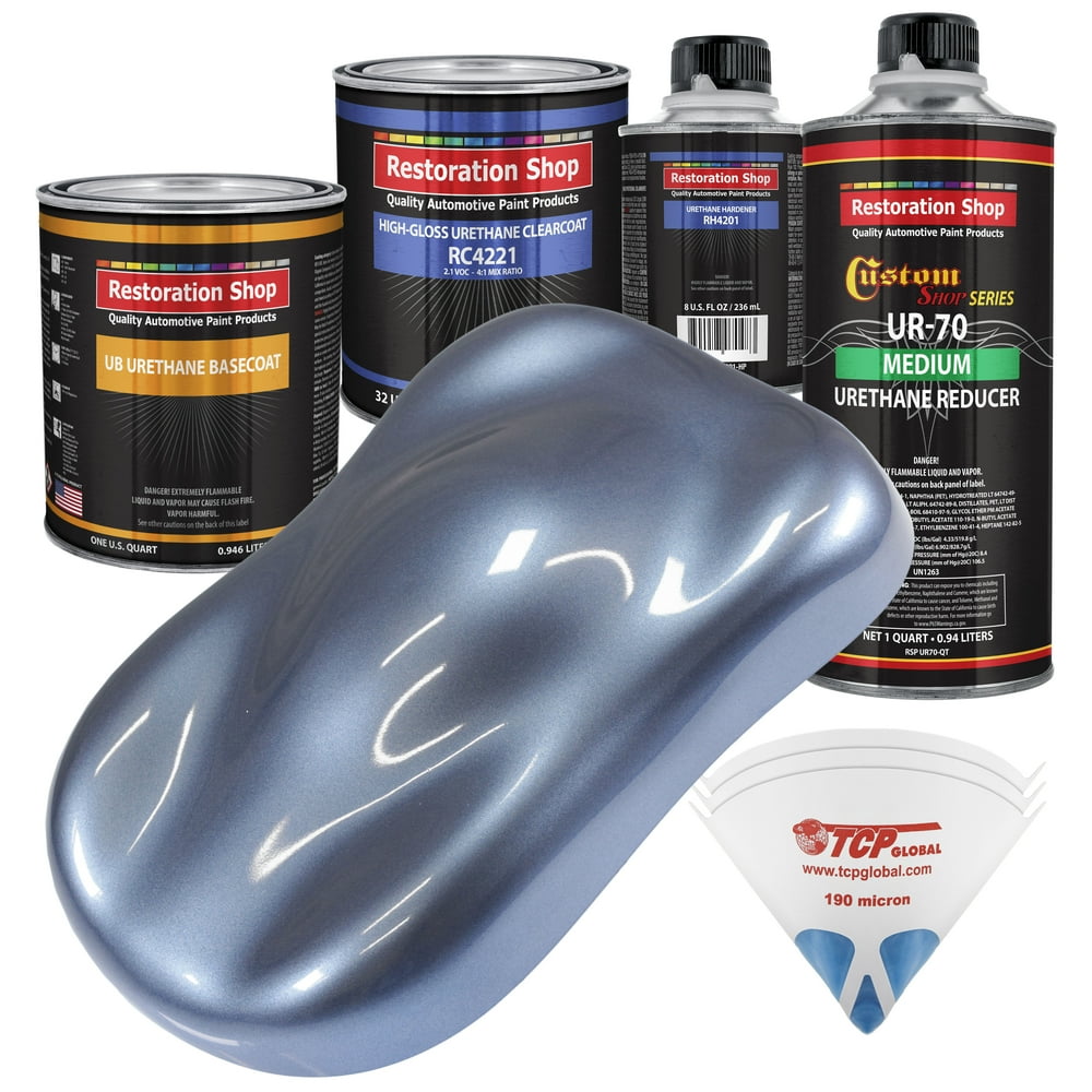 Sonic Blue Metallic Quart URETHANE BASECOAT CLEARCOAT Car Auto Body ...