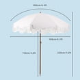 6.5FT Patio Umbrella with Fringe, Portable Boho Beach Umbrella, Tilt ...