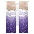 Abstract Sheer Curtains for Living Room Bedroom, Purple Brown Gradient ...