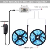 LED Strip Lights,32.8ft RGB Colored Rope Light Strip Kit with Remote ...