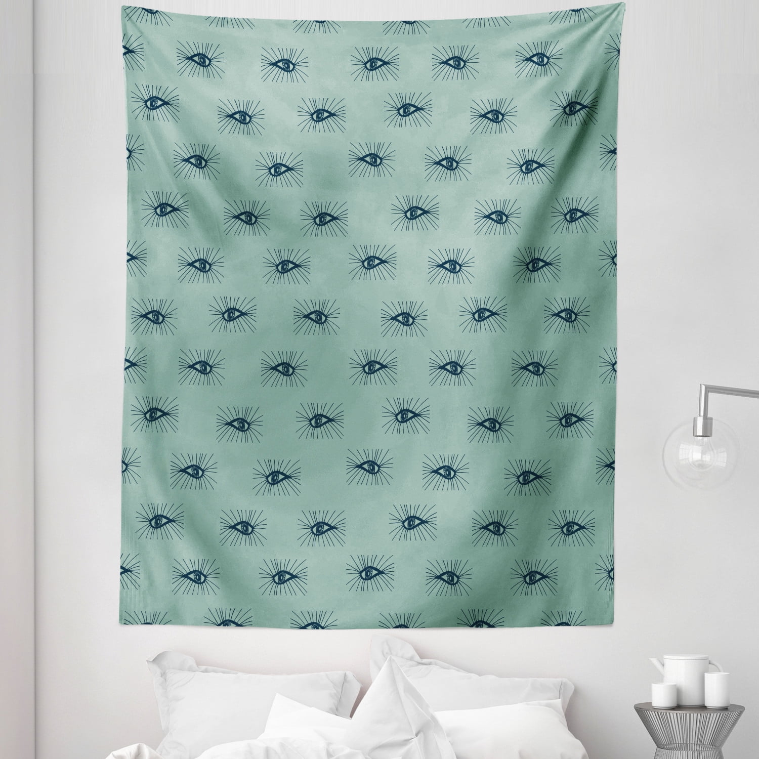 Eyeball Tapestry, Simplistic Eye Design Hand Drawn Anatomy Element ...
