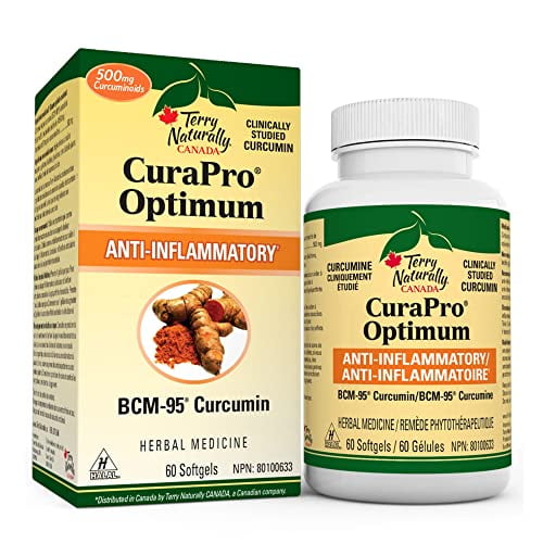 Terry Naturally Canada CuraPro Optimum - 60 Softgels - Award-Winning BCM-95 Curcumin Supplement ...