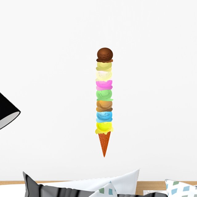 Eight Scoops Ice Cream Wall Mural Decal by Wallmonkeys Vinyl Peel and ...