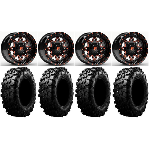 Fuel Lethal Orange 14" Wheels 30" Carnivore Tires Sportsman RZR Ranger ...