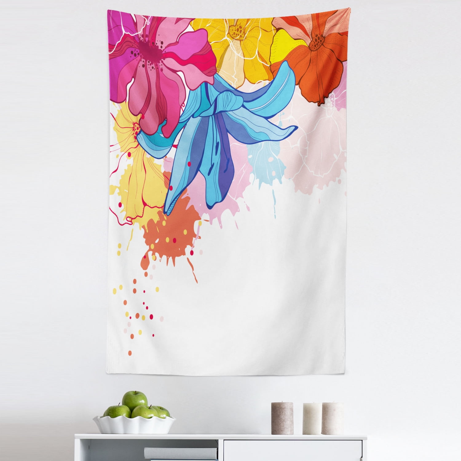 Colorful Tapestry, Vibrant Colored Different Flowers Blooming Spring ...