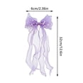 Bmisegm Bow Hair Clip Mesh Pearl Bow Long Flowing Ribbon Hair Clip ...