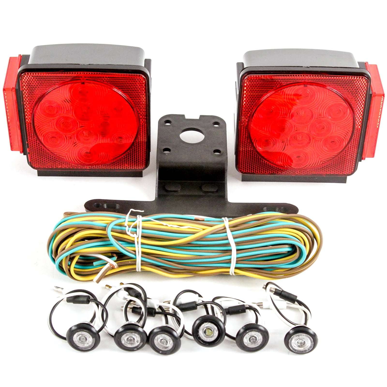 Red Hound Auto LED Submersible Square Light Kit Trailer 80 Inches- Boat ...
