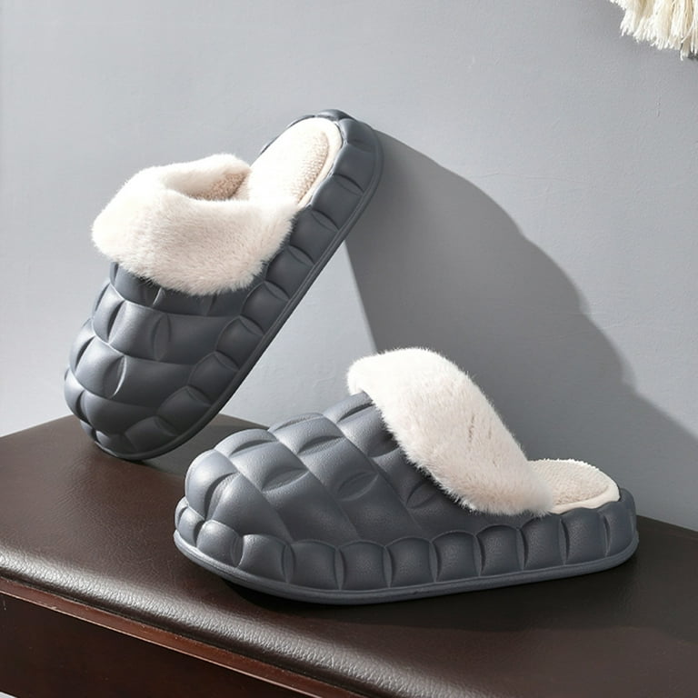 HIBRO Mens Memory Foam Slippers Couple Men's Winter Indoor, 56% OFF