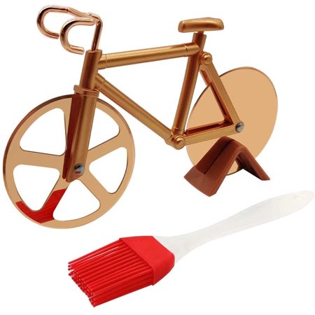 Bicycle Pizza Cutter Wheel, Stainless Steel Bike Pizza Slicer with BBQ ...