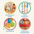 Battat Barnyard Bowling Set with 6 Farm Animal Pins 2 Balls, Toddler ...