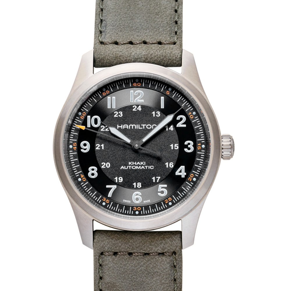 Hamilton Khaki Field Automatic Black Dial Titanium Men's Watch ...