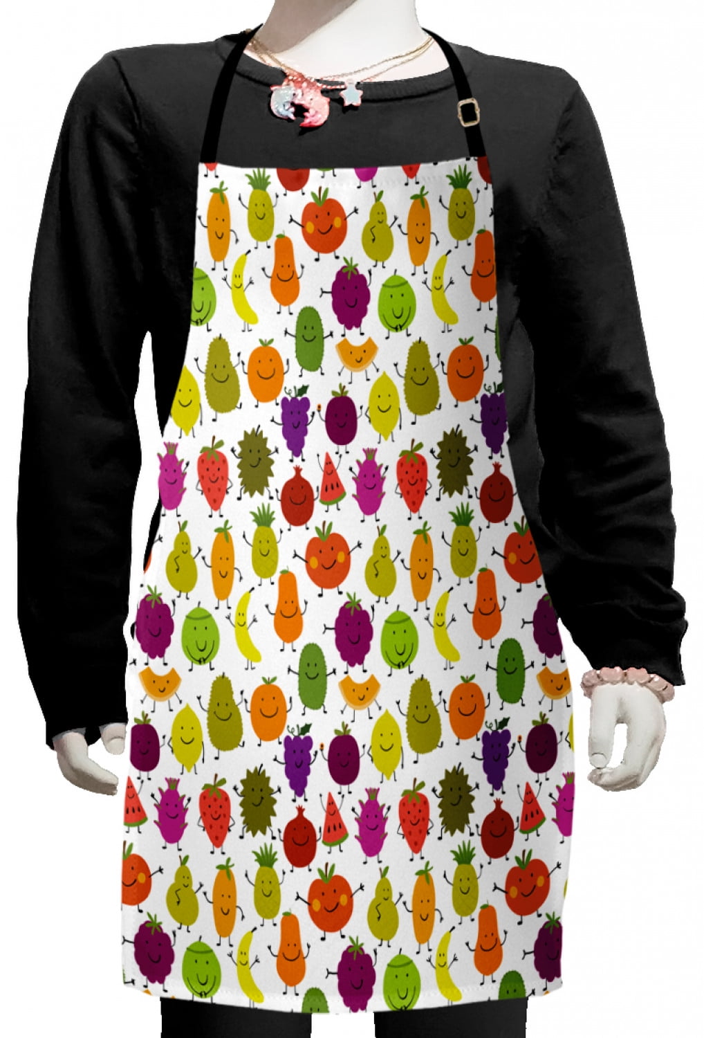 Funny Kids Apron, Image of Colorful Humanized Smiling Fruit Characters ...