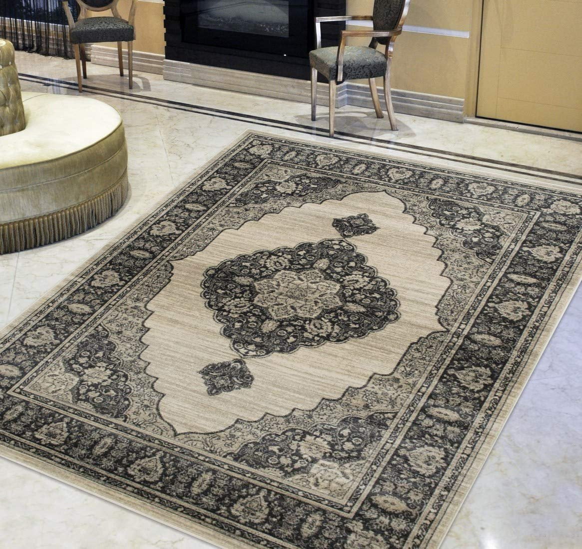 Fossil/Ivory/Beige Persian Tabriz Floral Pattern Distressed – Modern ...