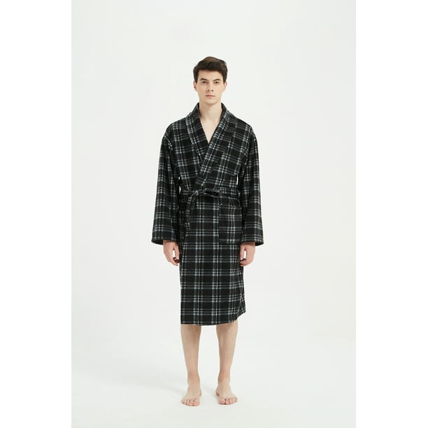 FELEMO Mens Short Robe Lightweight Bathrobe for Men（Dark Grey/S/M/L ...