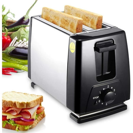 2 Slice Red Toasters, Compact Toaster Extra-Wide-Slots Stainless Steel ...