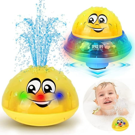 IGUOHAO Bath Toys, 2 in 1 Induction Spray Water Toy & Space UFO Car ...