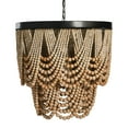 Creative Co-Op 3-Light 2-Tier Boho Wooden Draped Bead Chandelier - Walmart.com