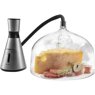 Smoking Cloche For Food Drinks With Wood Base, Cocktails Smoke Infuser ...