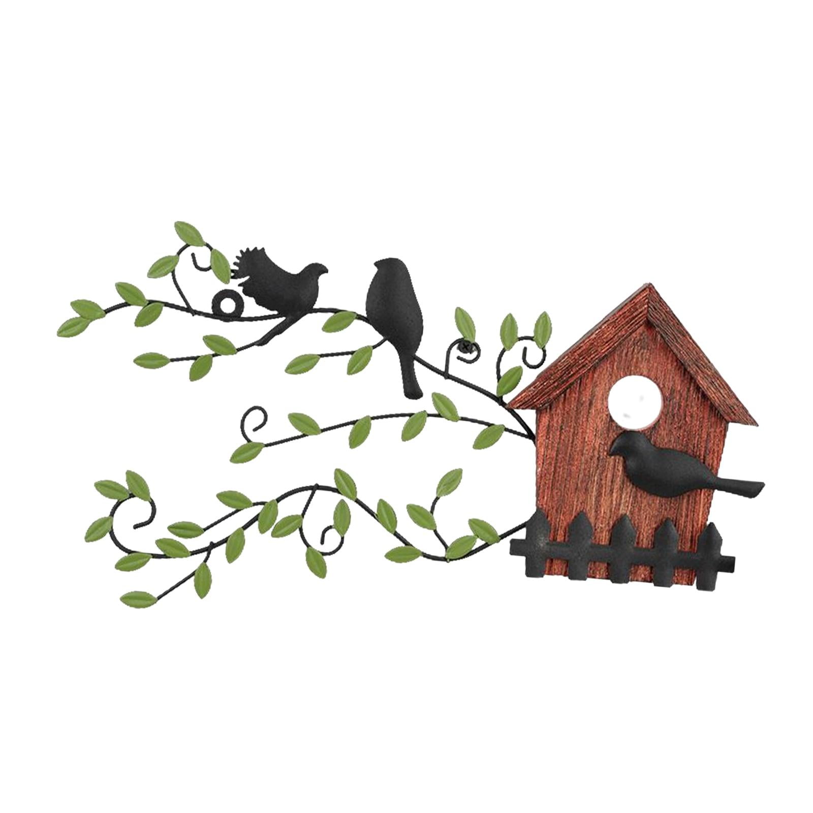 Birds Wall Decor Birdhouse Wall Art Sculpture Farmhouse Decorations ...