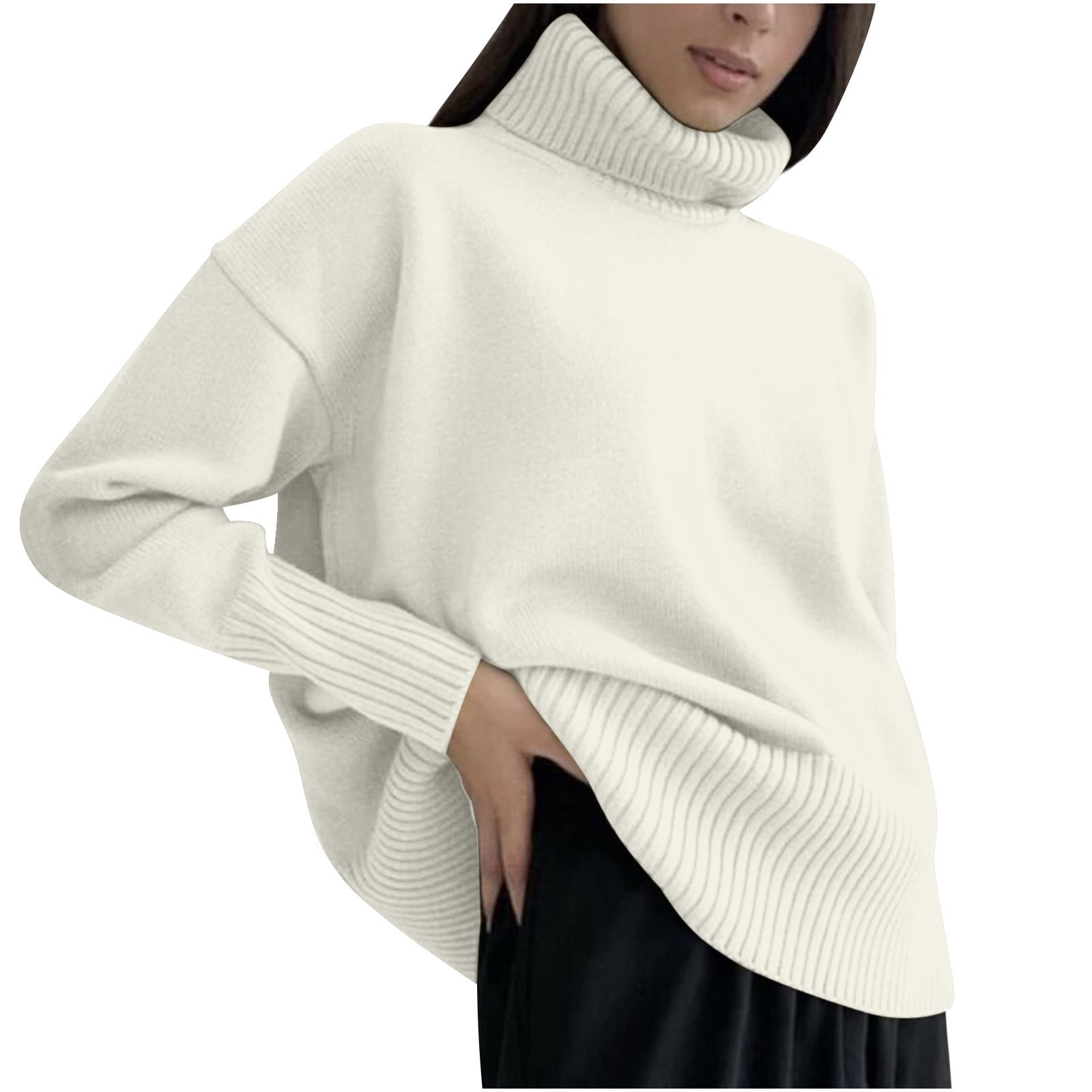 Click here for Iroinid Womens Turtleneck Pullover Sweater Solid C... prices