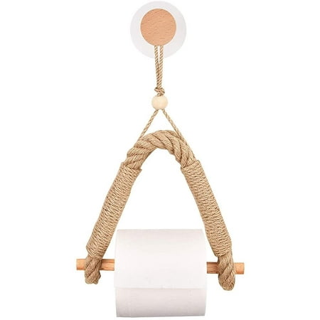YERDGARY Hemp Rope Paper Towel Holder, Self Adhesive Toilet Paper ...