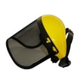 Yellow/Orange Wire Mesh Face Mask Helmet Lawn Mowing Safety Protective ...