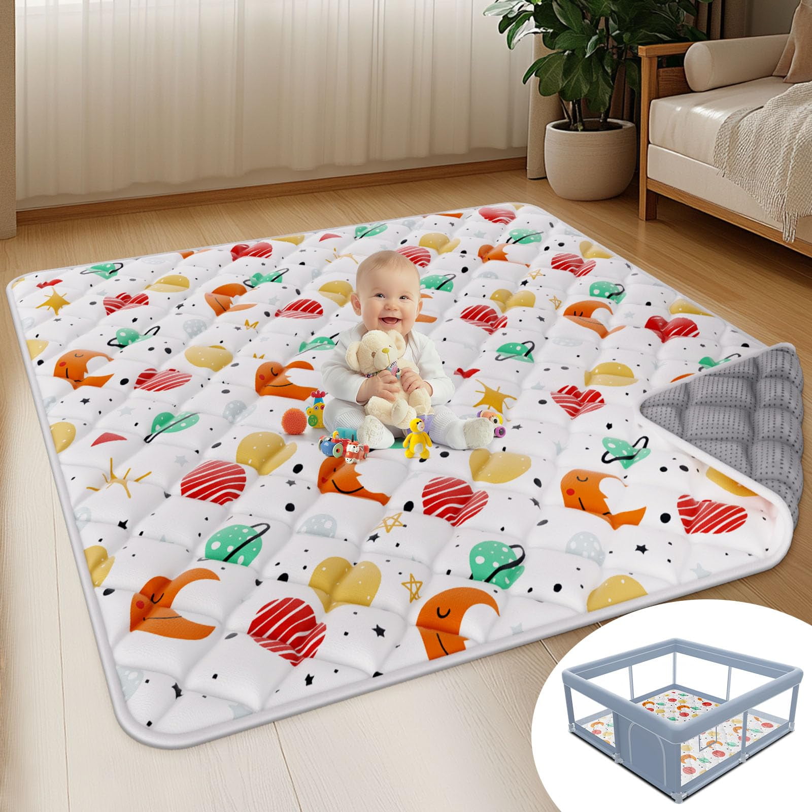 Alfombrilla de juego para bebés XVISHX Perfect Fit con bolígrafo para ...