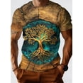 3D abstract summer new Nordic mythology tree of life short sleeve ...