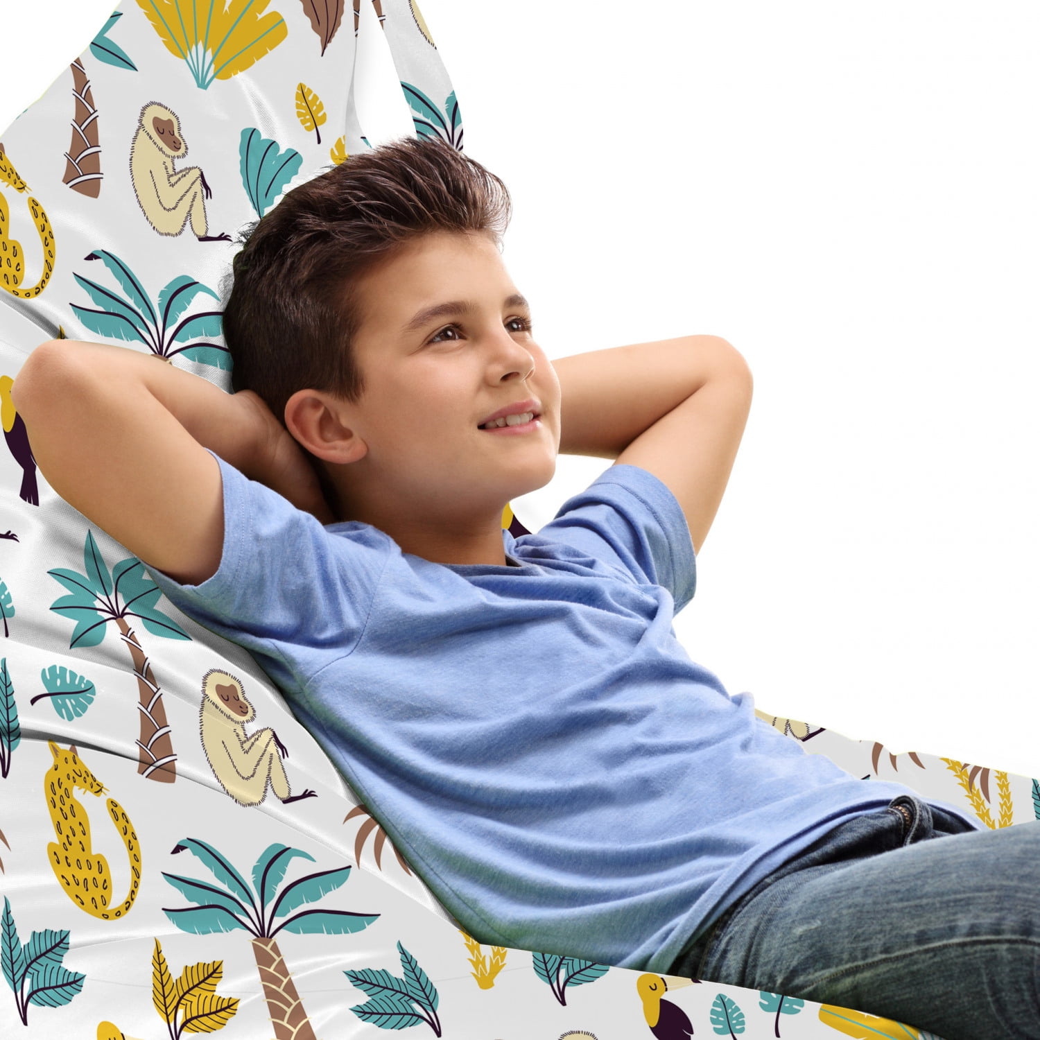 Tropical Lounger Chair Bag, Monkeys Toucans Leopards and Island ...