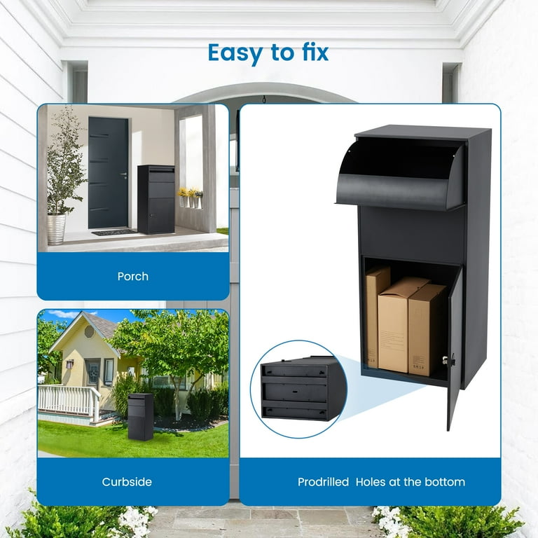 VEVOR 20" H Package Delivery Boxes, Galvanized Steel Wall Mount Mailbox