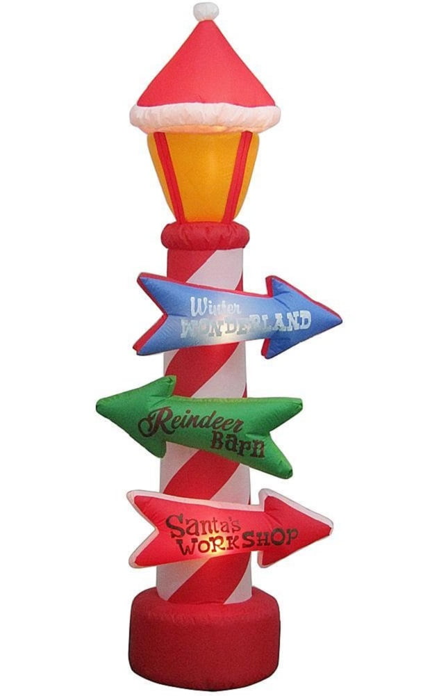 Home Accents Holiday Inflatable 8 ft. Lamp Post Featuring Three ...
