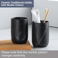 Black Marble 1pcs Ceramic Toothbrush Holder Bathroom Counter Organizer ...