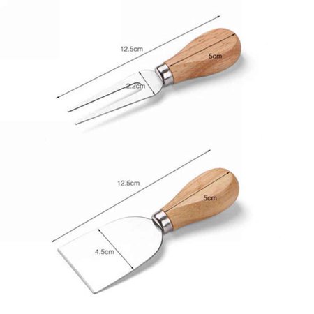 4pcs Stainless Steel Wood Handle Cheese Butter Blade Fork clothes hooks ...