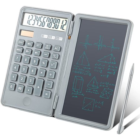 ZMLEVE Calculator, 12-Digit Desk Calculators with Writing Tablet, Solar ...