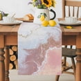 Burlap Table Runner 60 Inches Long, Abstract Marble Stone Texture Non ...