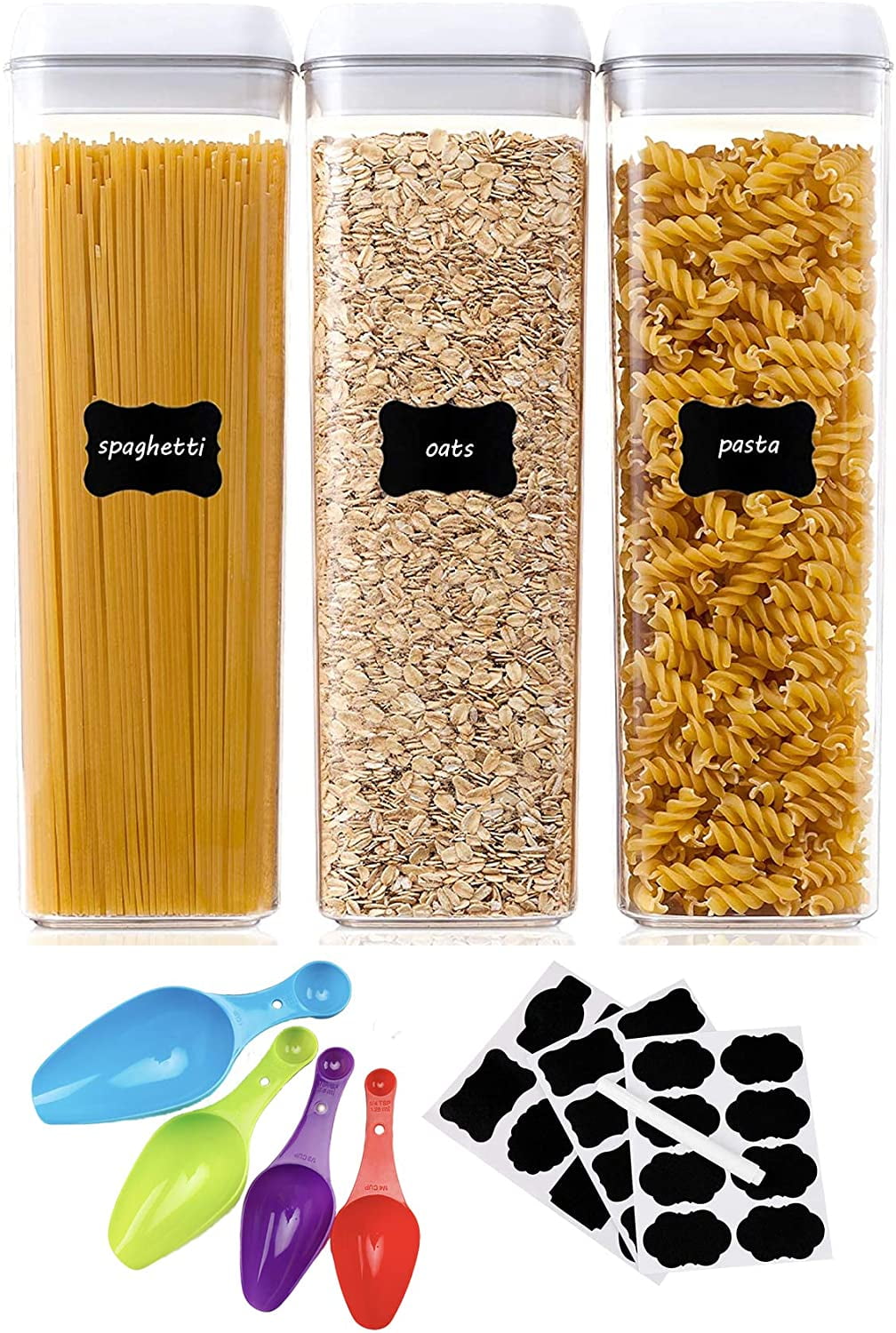 HOMESTO Airtight Food Storage Container Set with Improved Lids (3 Piece ...