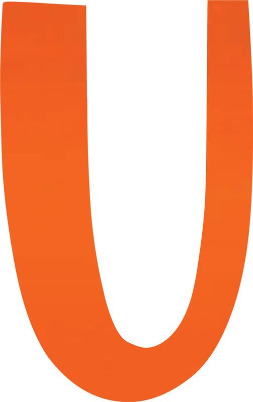 Acrylic Letter U Blank Craft, 8'' Tall Fluorescent Orange Custom Wedding Reception Signage, DIY ...