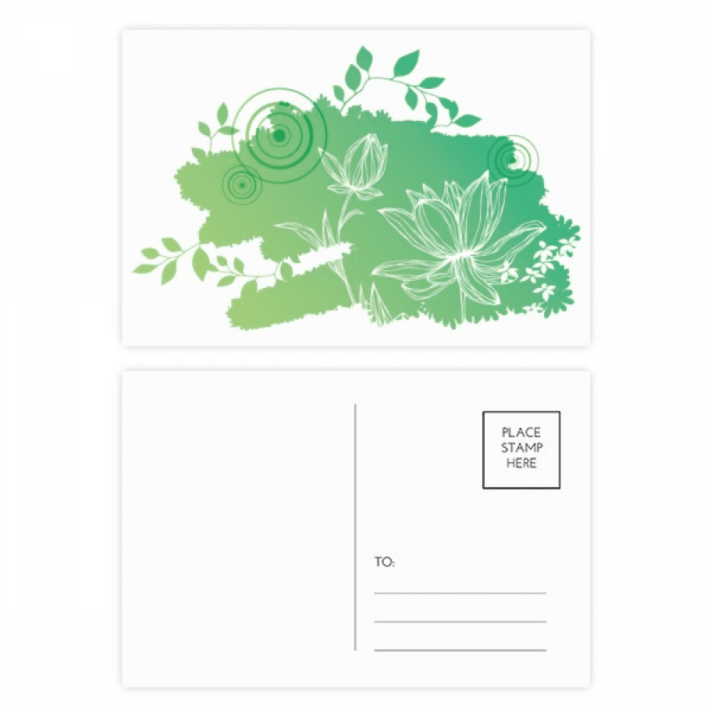 lotus flower frog flower postcard set birthday mailing thanks greeting ...