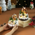 Christmas Cabin Resin Music Box with Rotating Train Lighted LED Musical ...