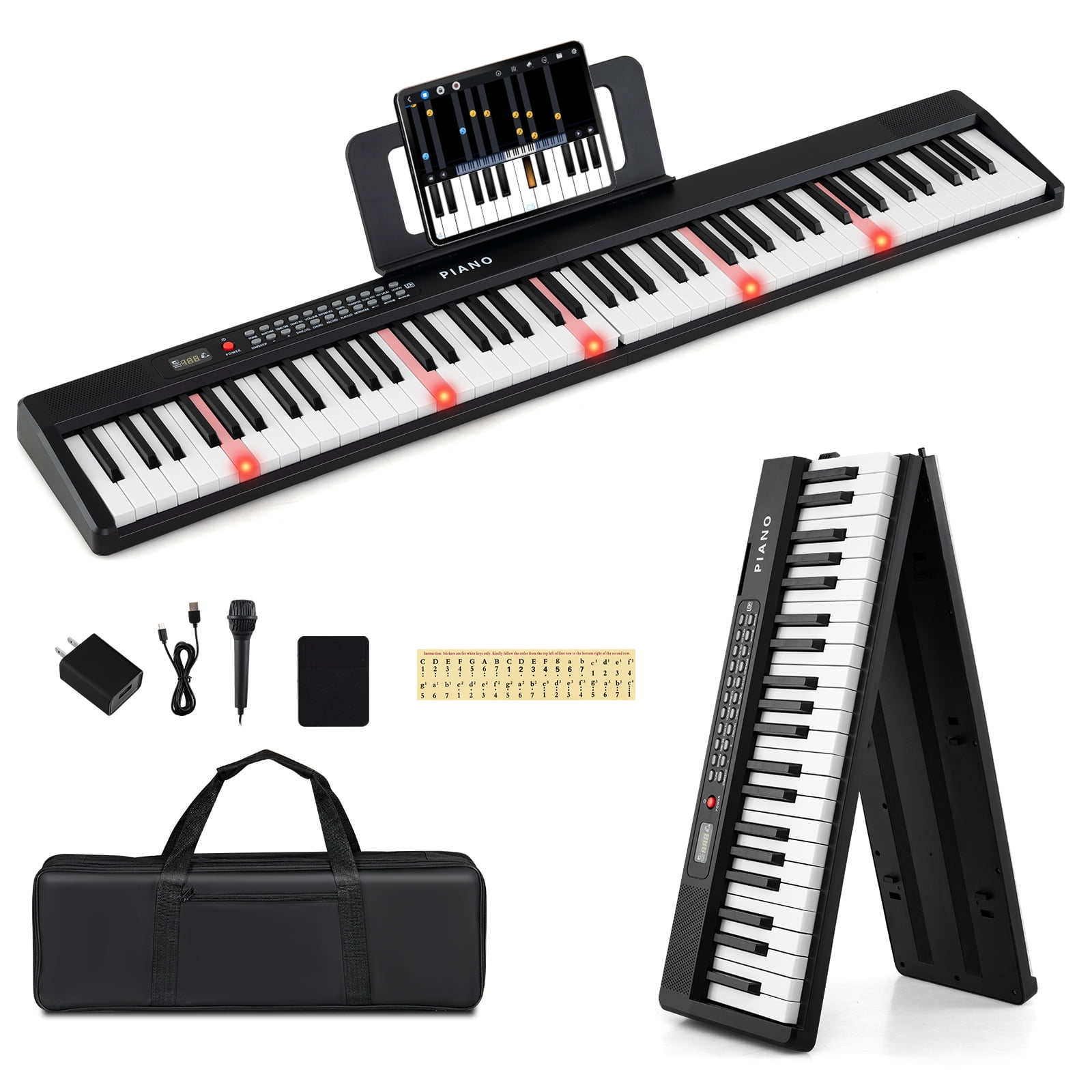 Click here for Gymax 88-Key Piano Keyboard Foldable Full Size Sem... prices